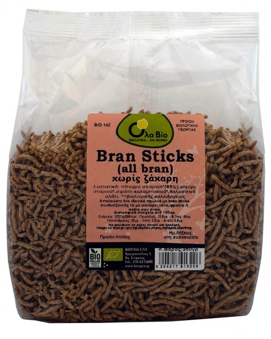 Bran Sticks χωρίς ζάχαρη BIO 250gr (ΒΙΟΥΓΕΙΑ) τιμή 2.00€ - Βιολογικά ...