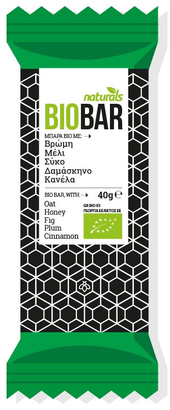 Μπάρα Bio με βρώμη, μέλι, σύκο, δαμάσκηνο & κανέλα 40gr (NATURALS) τιμή ...