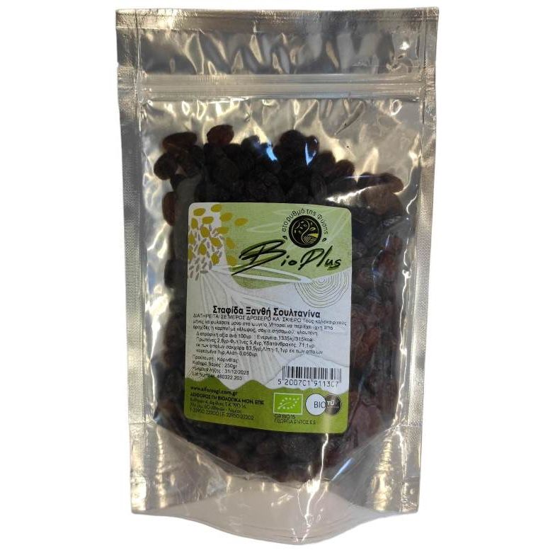Σταφίδα Κορινθίας Ξανθή / Σουλτανίνα Bio 250gr (BIOPLUS) τιμή 2.40 ...